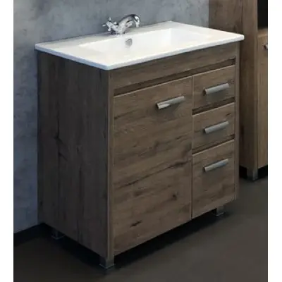 Купить Тумба Comforty Марио-75 Дуб темный с раковиной Quadro 75 за 23 ...