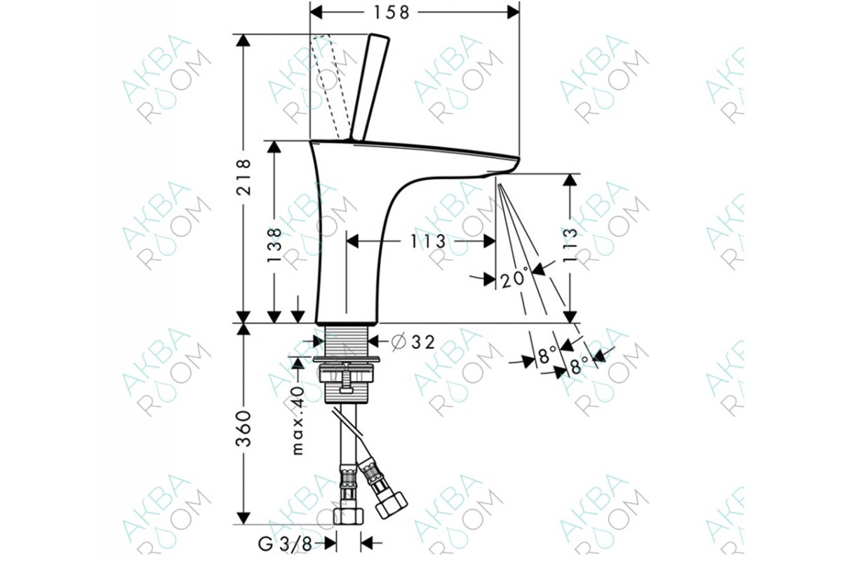 Смеситель для раковины Hansgrohe PuraVida 15074000, хром